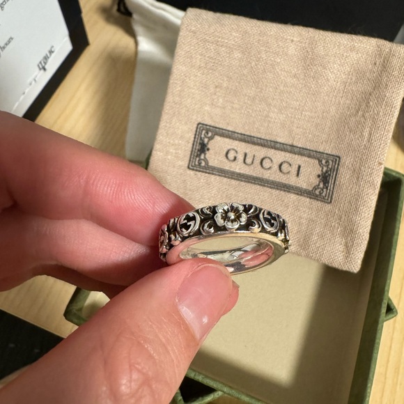 Gucci | Jewelry | Gucci Floral Motif Gg Icon Ring New And Authentic ...